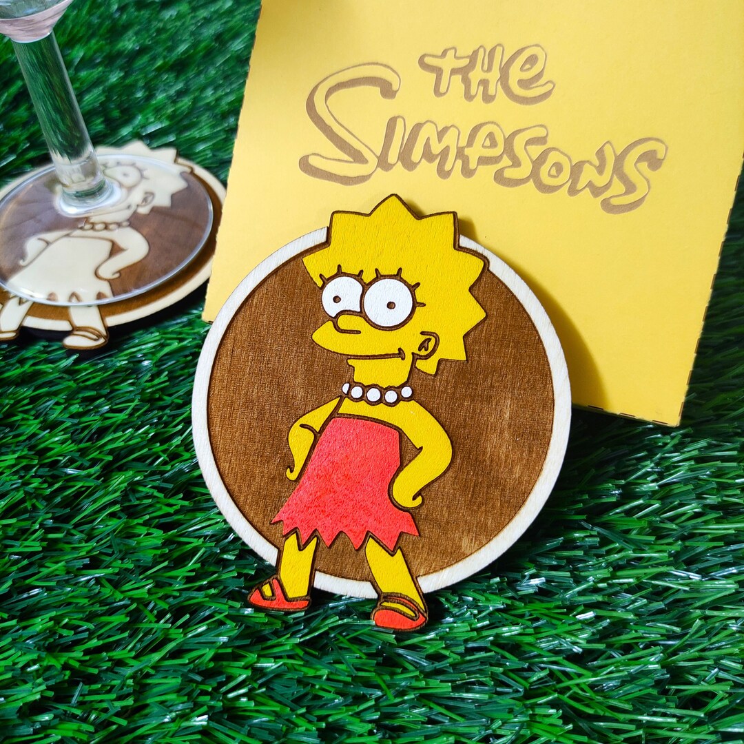 Colorful Wooden Coasters of the Simpsons, Lisa, Unique Gift, Geek ...