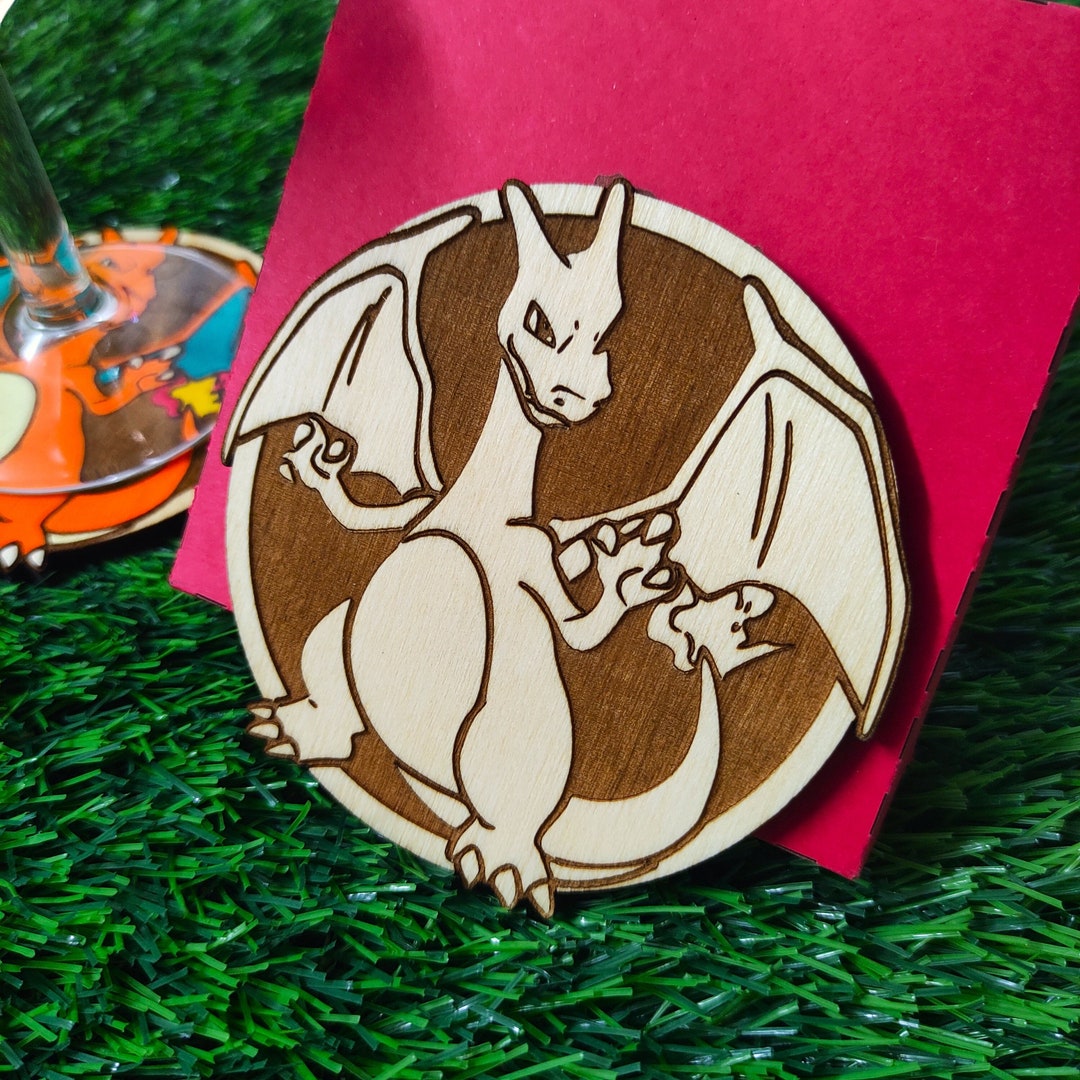 Wooden Pokémon Coaster, Charizard, Unique Gift, Geek Decoration, Nerd ...