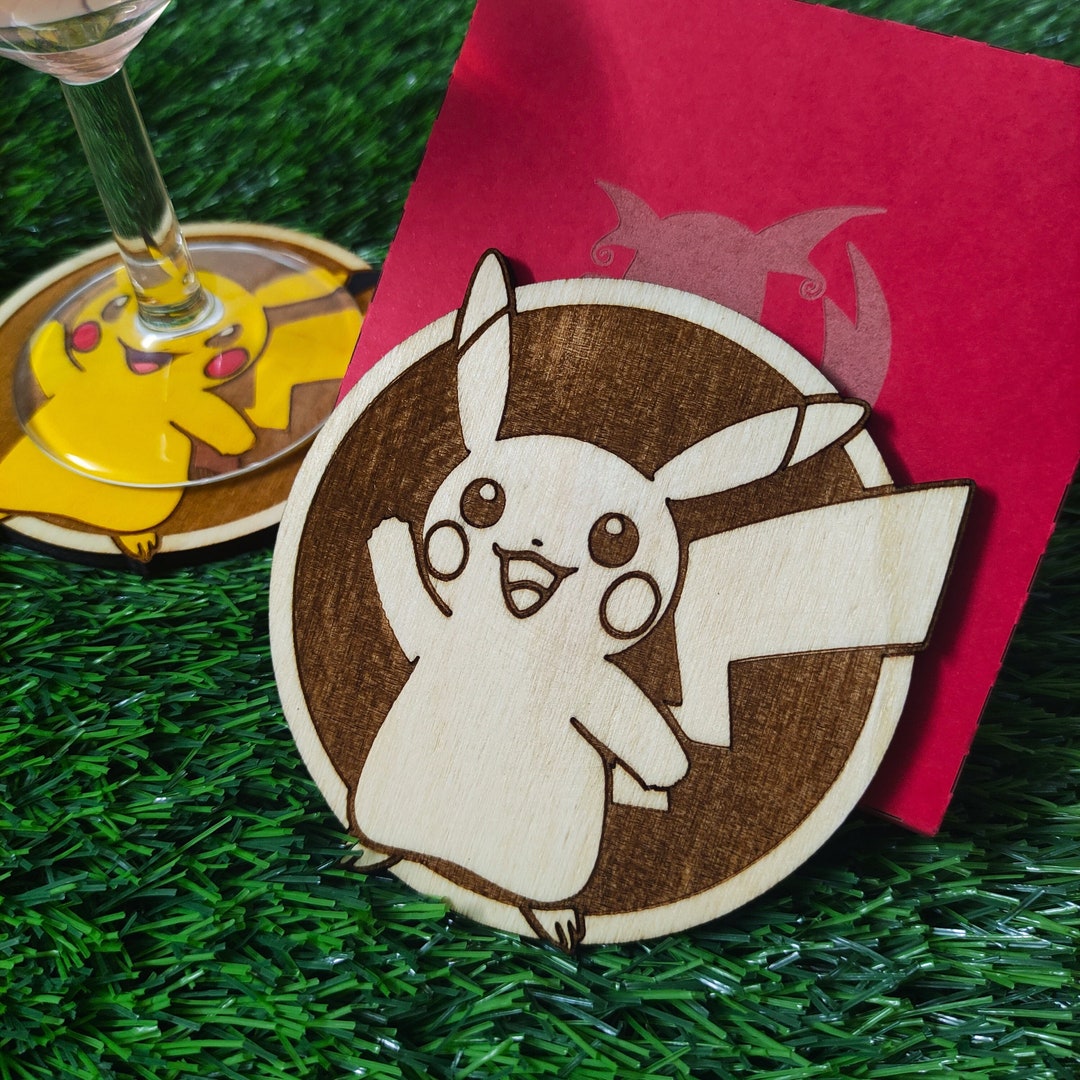 Colorful Pokémon Wooden Coasters, Pikachu, Unique Gift, Geek Decoration ...