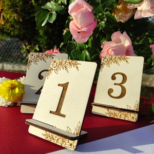 Wooden Table Top Numbers, Elegant Personalized Design, Placeholder ...