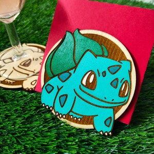 Set of 4 Colorful Wooden Pokémon Coasters, Bulbasaur, Ivysaur, Venusaur ...
