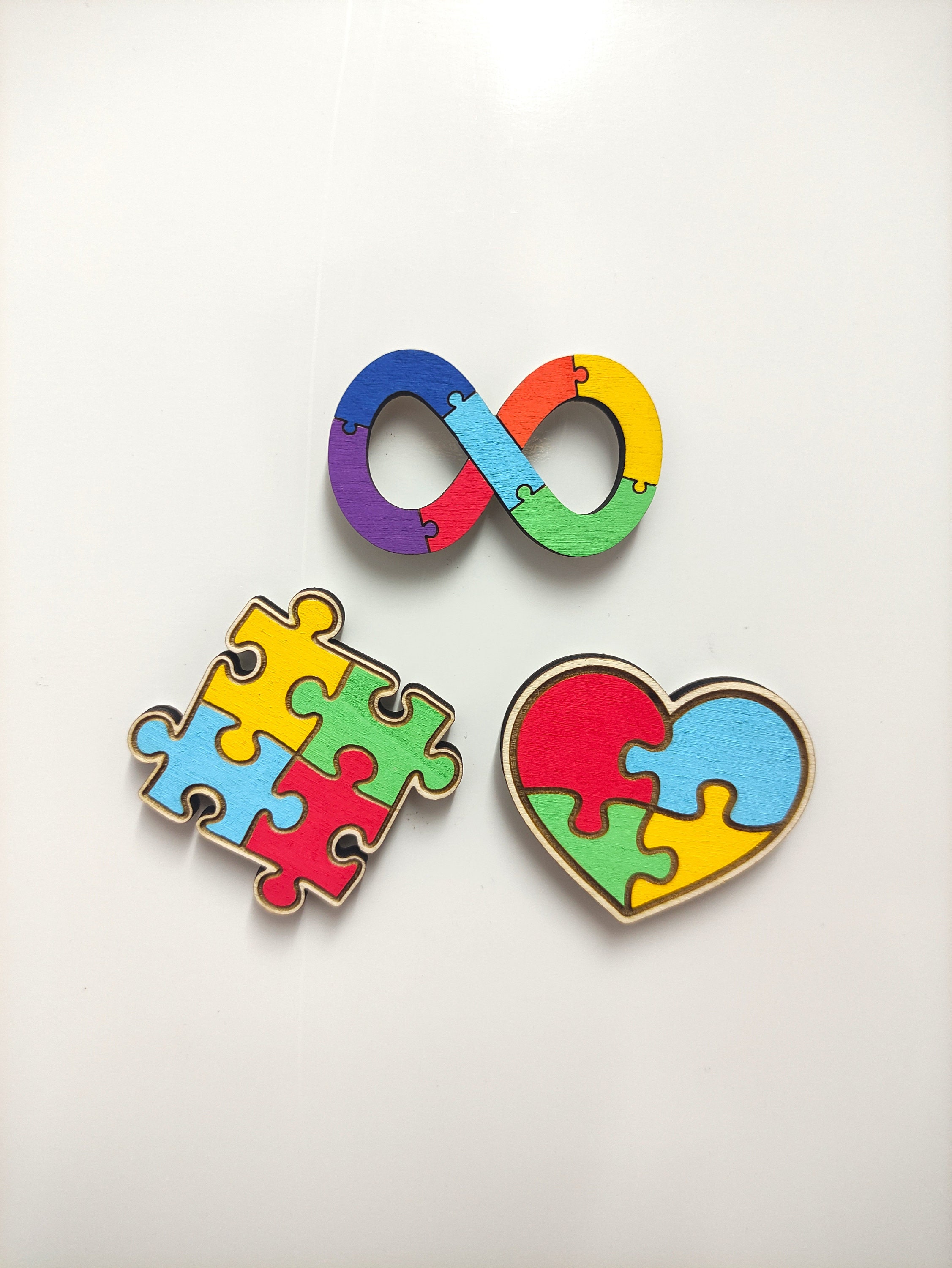 Autism Wooden Fridge Magnet Neurodiversity Symbol Autistic - Etsy