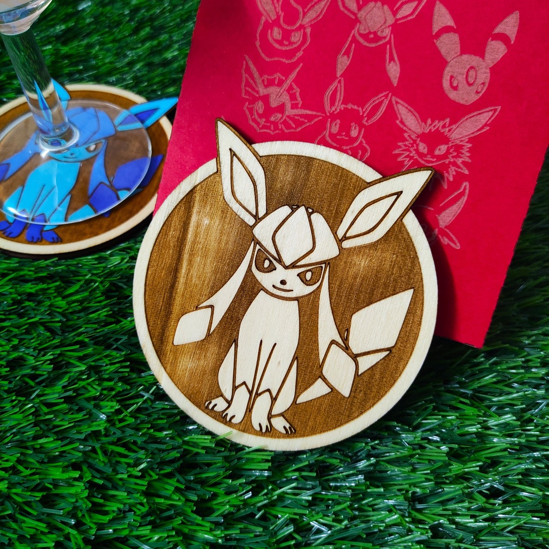 Colorful Pokémon Wooden Coasters, Glaceon, Unique Gift, Geek Decoration ...