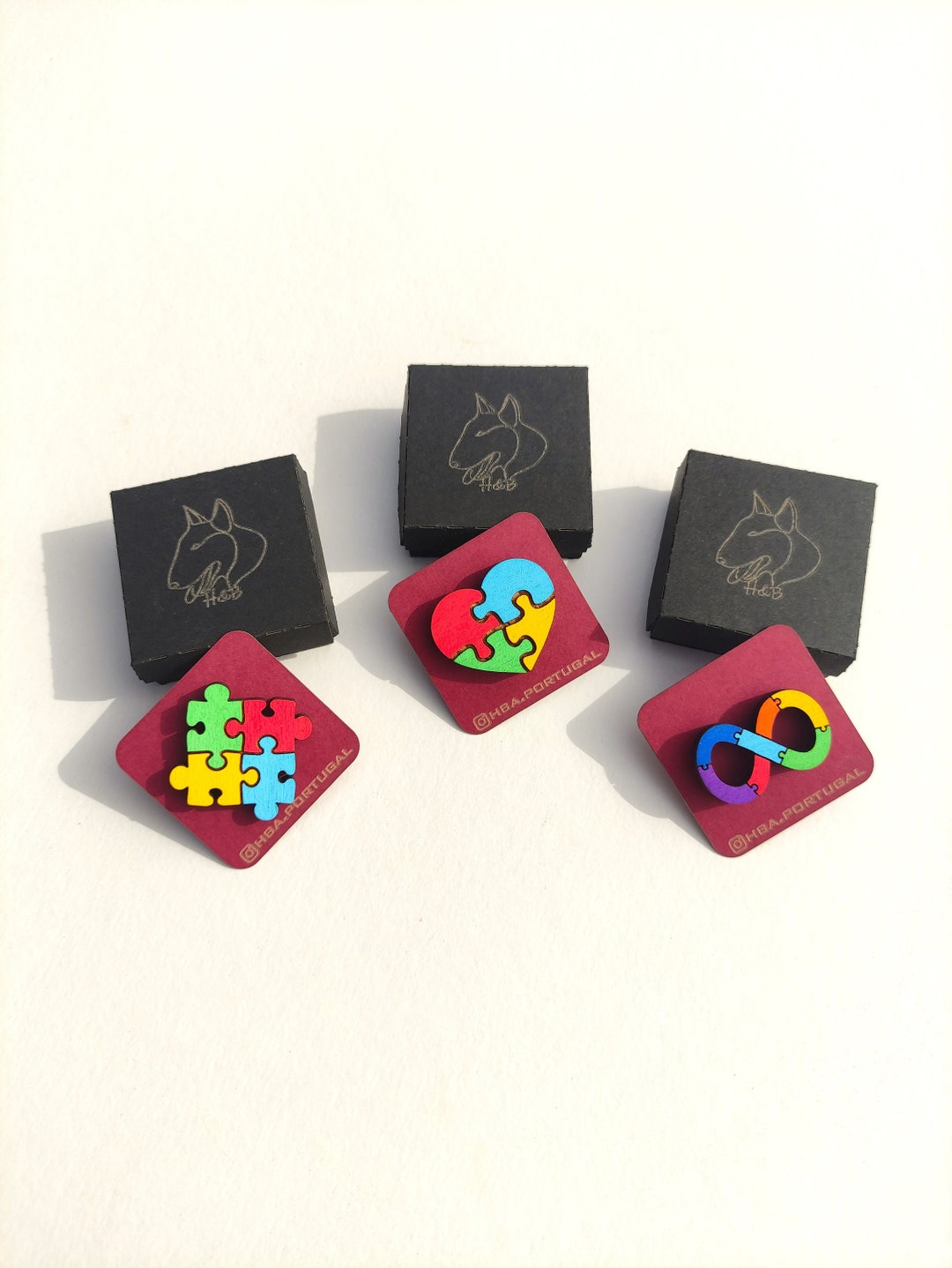 Autism Wooden Pin Set, Neurodiversity Symbol, Autism Spectrum ...