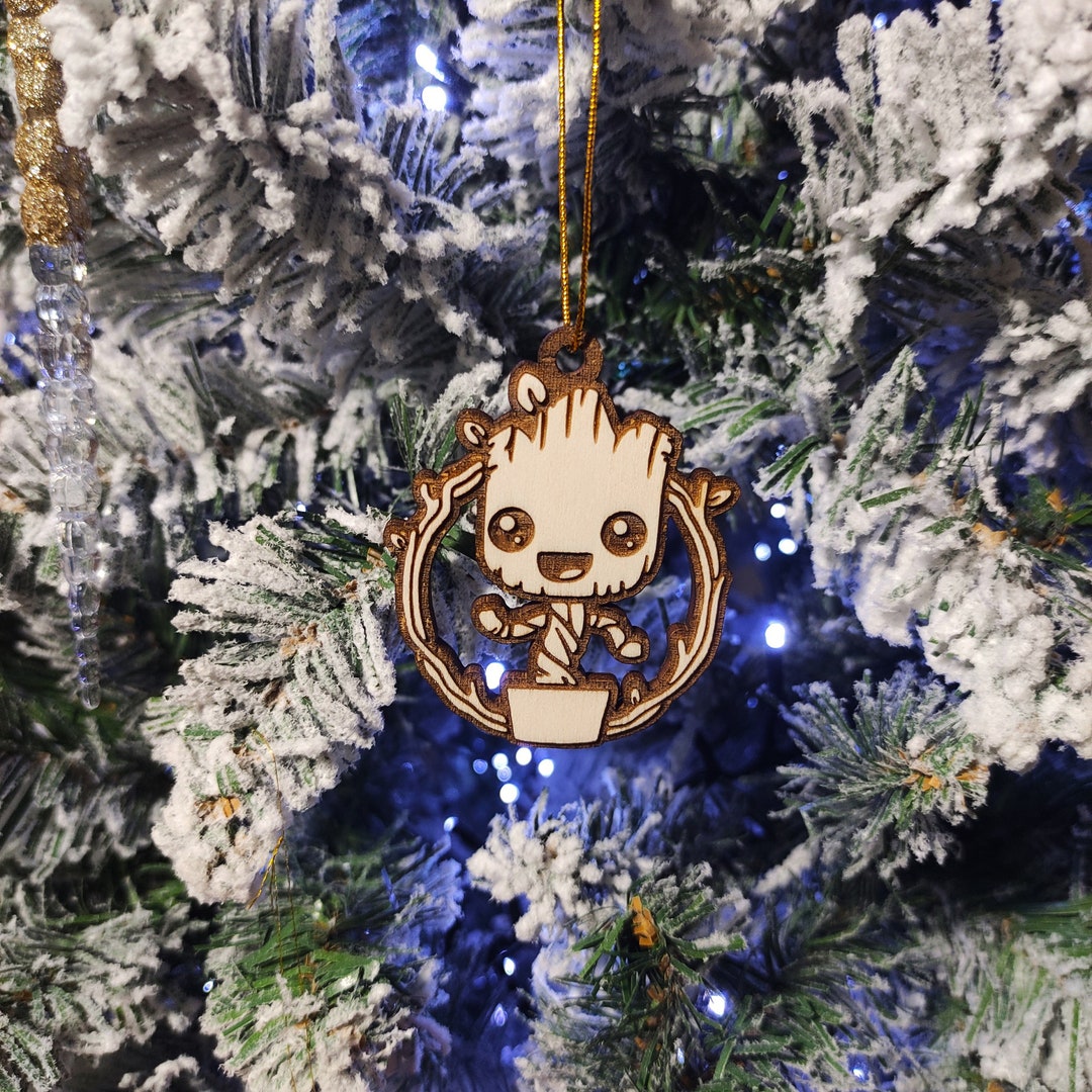 Wooden Groot Christmas Ornaments, Dancing Groot, Nerd and Geek Gift ...