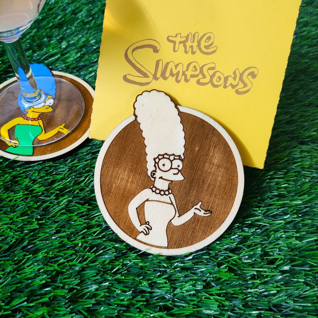 Colorful Wooden Coasters of the Simpsons, Marge, Unique Gift, Geek ...