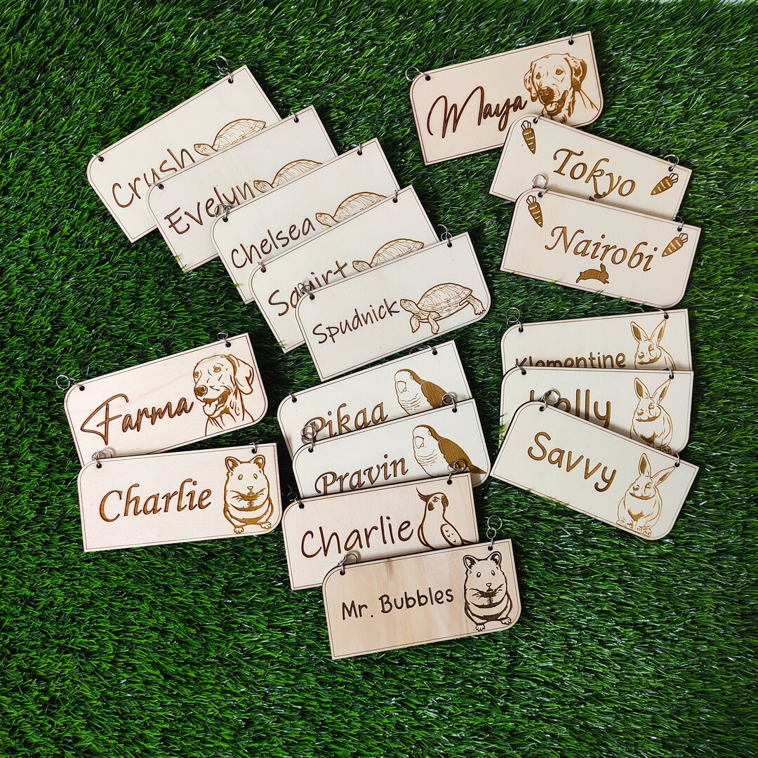 Personalized Pet Sign, Cage Identification, Dog House, Cat, Hamster ...