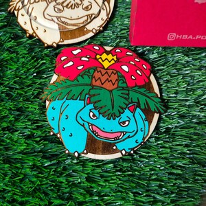 Set of 4 Colorful Wooden Pokémon Coasters, Bulbasaur, Ivysaur, Venusaur ...