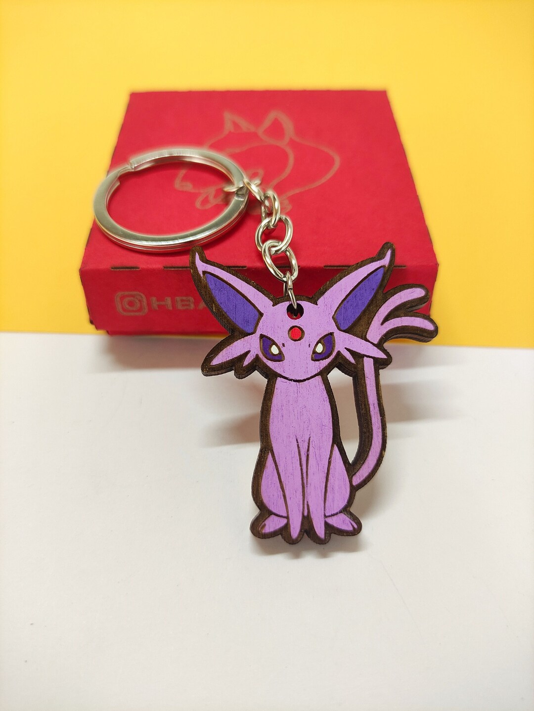 Pokémon Wooden Keychain, Espeon, Personalized Anime Gift, Geek ...