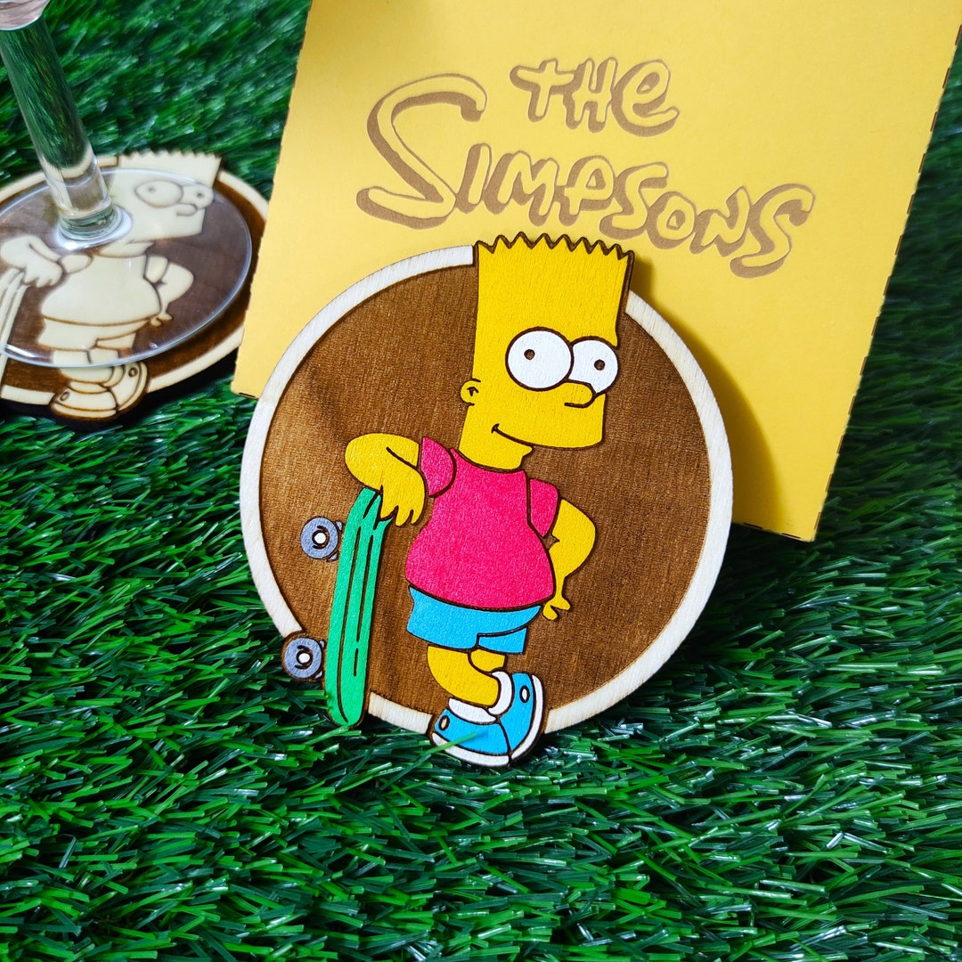 Colorful Wooden Coasters of the Simpsons, Bart, Unique Gift, Geek ...