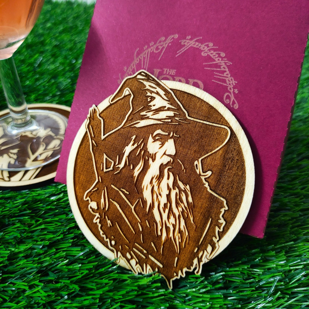 Wooden Lord of the Rings Coasters, Gandalf, Geek Gift, Home Decoration ...
