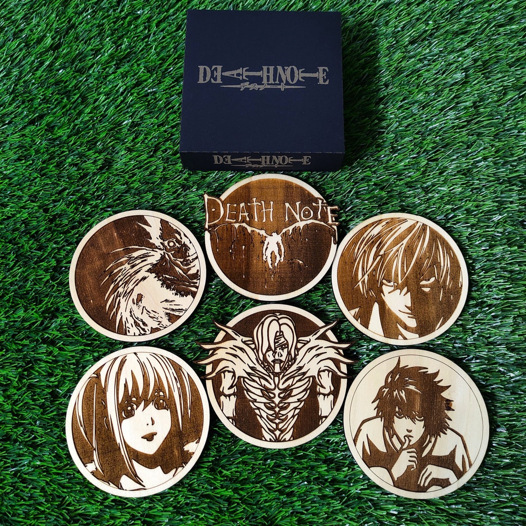 Set of 6 Anime Wooden Coasters, Gift for Otakus, Manga Fans, Nerd Decor ...