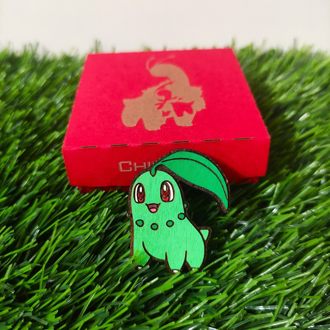 Wooden Pokémon Fridge Magnets Chikorita Personalized Anime - Etsy