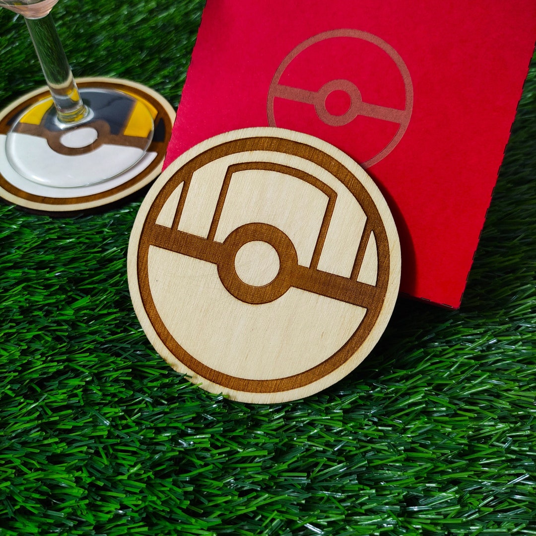 Colorful Wooden Pokemon Coasters Ultra Ball, Unique Gift, Geek ...