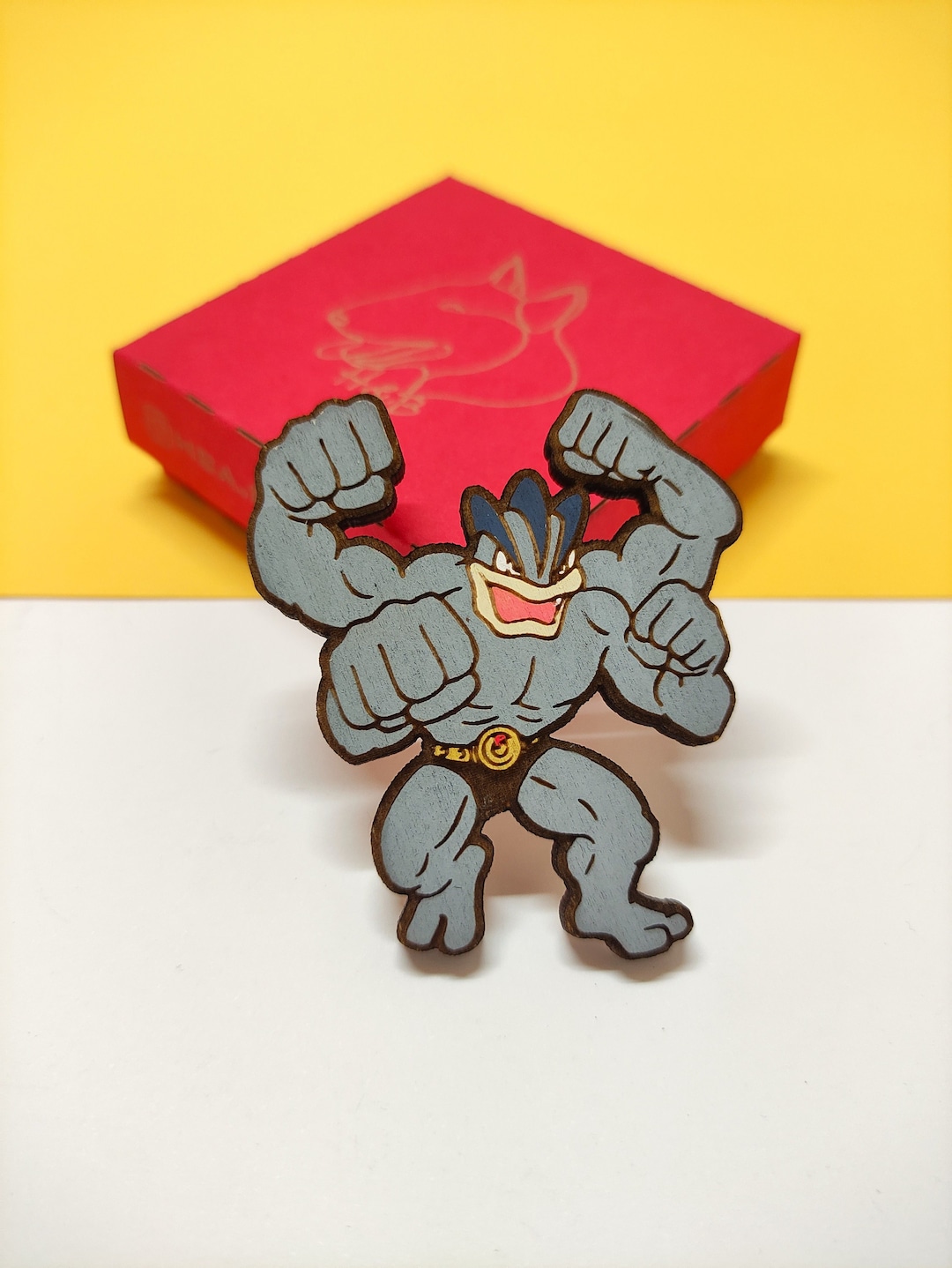Wooden Pokémon Magnets, Machamp, Custom Anime Gift, Geek, Home ...
