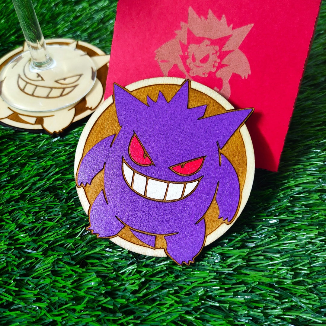Colorful Pokémon Wooden Coasters, Gengar, Unique Gift, Geek Decoration ...