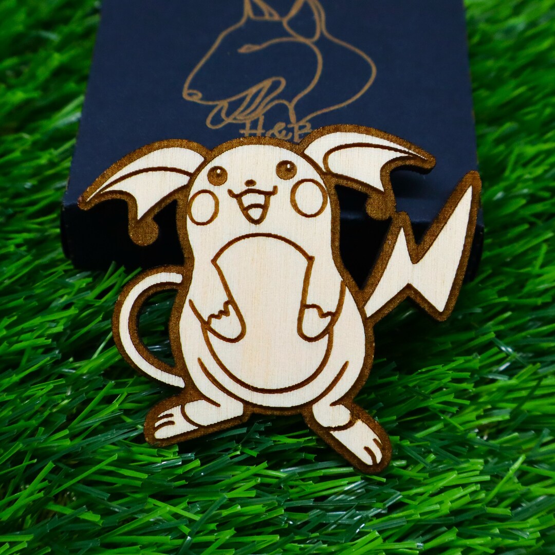 Wooden Raichu Pokémon Magnet, Custom Anime Gift, Geek, Home Decoration ...