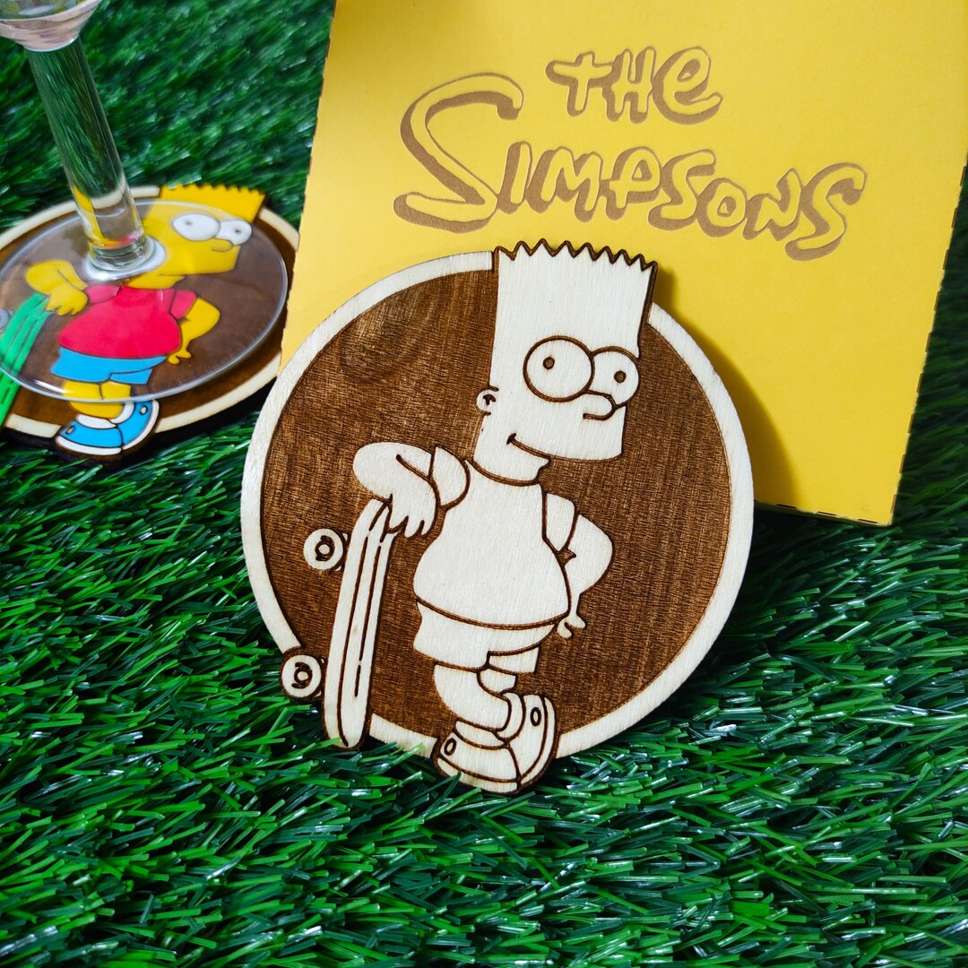 Colorful Wooden Coasters of the Simpsons, Bart, Unique Gift, Geek ...