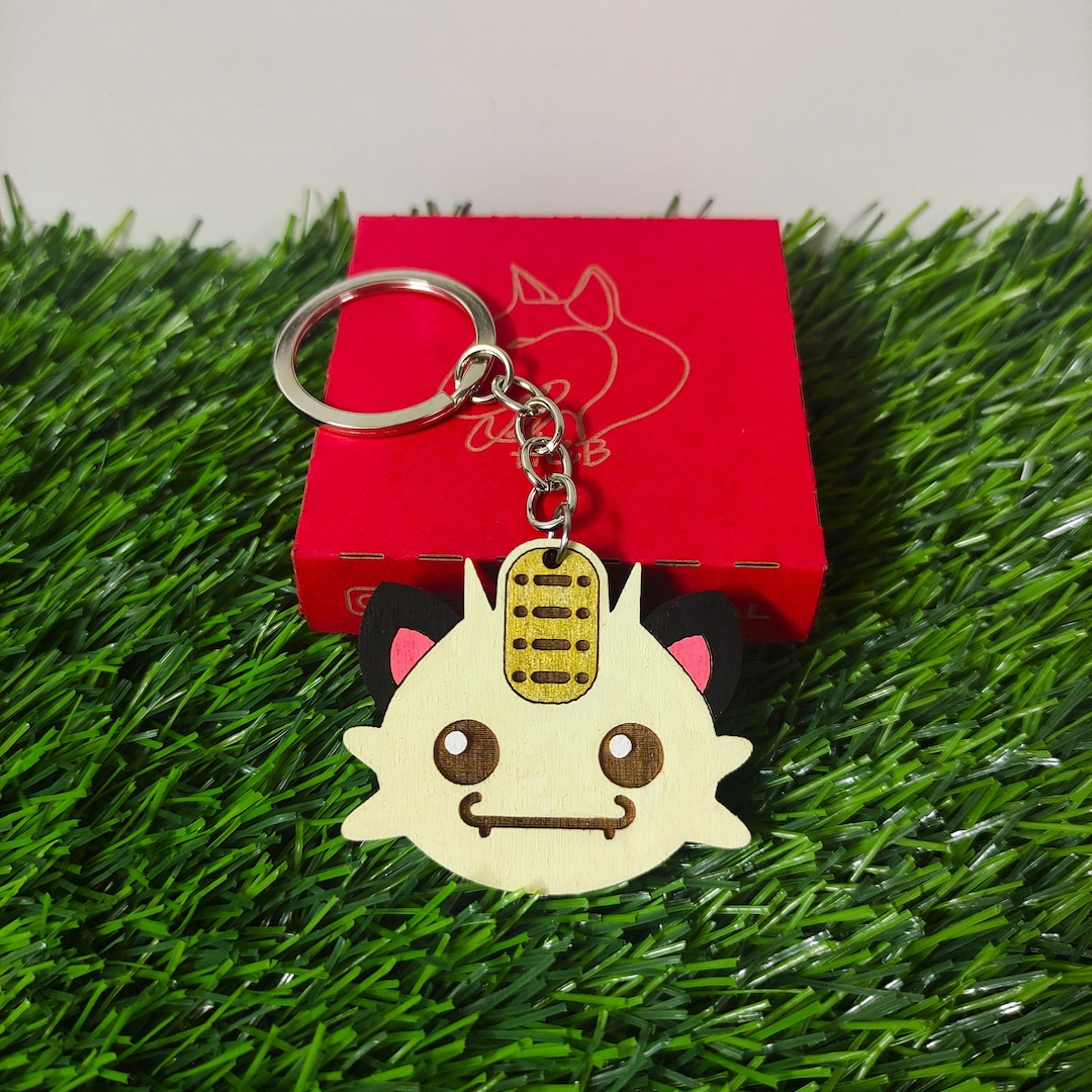 Pokémon Wooden Keychain, Ditto, Pikachu, Meowth, Snorlax, Jigglypuff ...