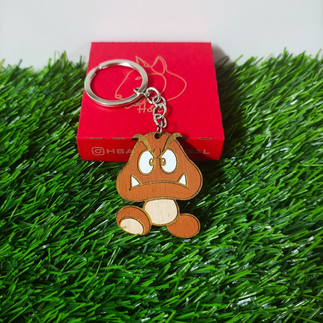 Super Mario Wooden Keychain, Yoshi, Mushroom, Piranha Plant, Mystery ...