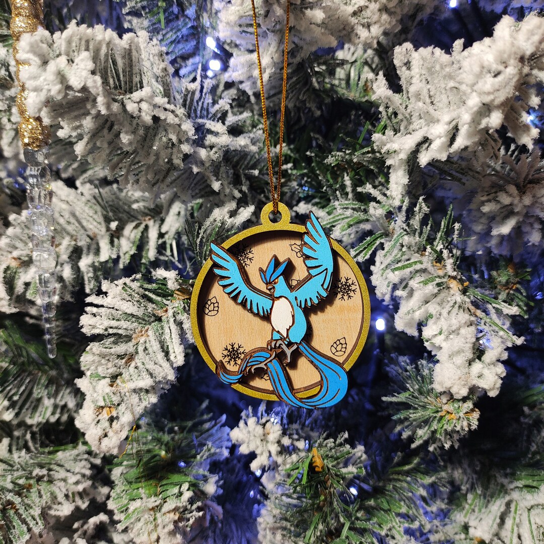 Wooden Pokémon Christmas Ornaments, Articuno, Legendary Custom Gift ...