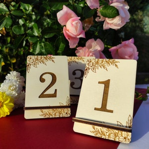 Wooden Table Top Numbers, Elegant Personalized Design, Placeholder ...