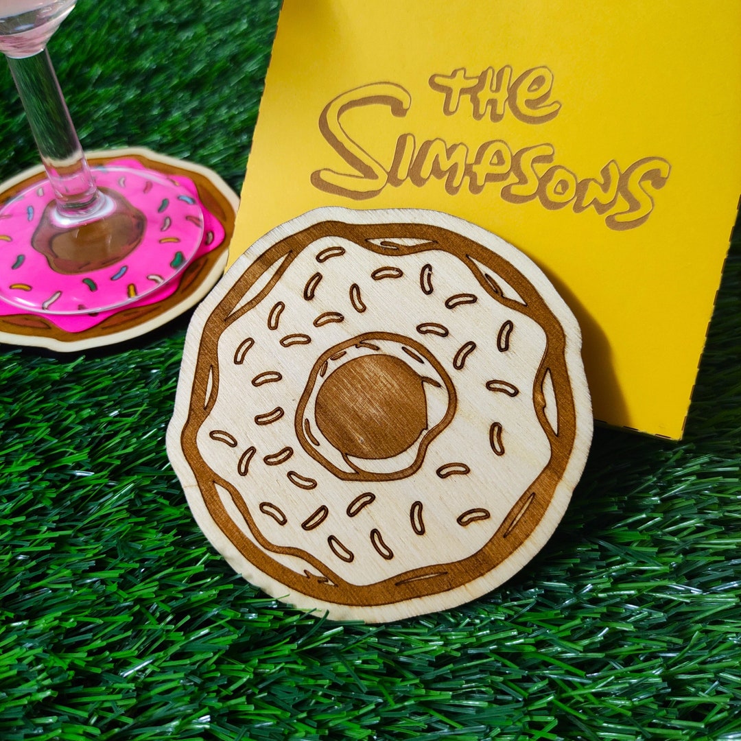 Colorful Wooden Coasters of the Simpsons, Donut, Unique Gift, Geek ...