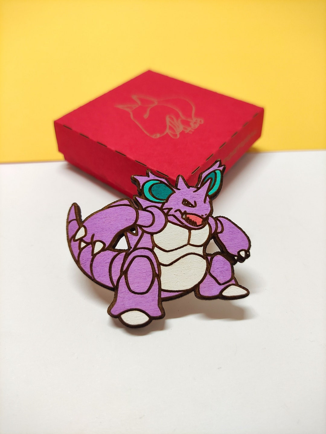 Wooden Pokémon Magnets, Nidoking, Custom Anime Gift, Geek, Home ...