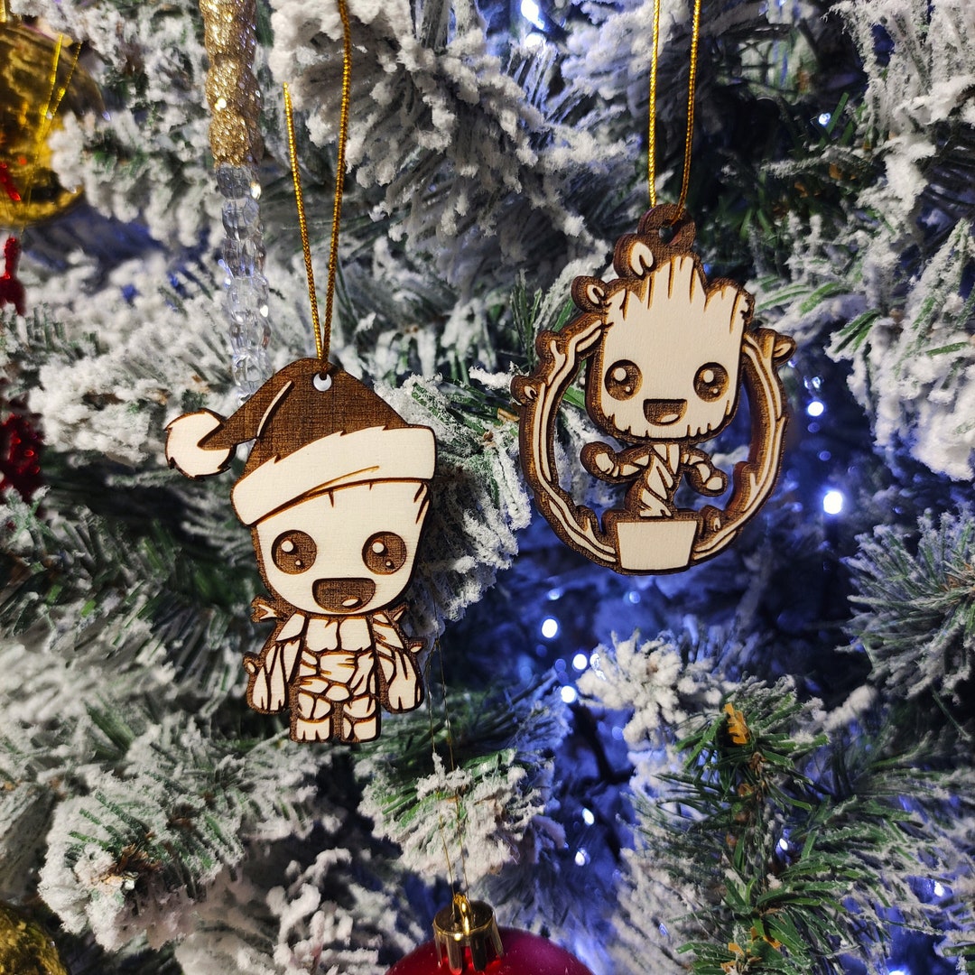 Wooden Groot Christmas Ornaments, Dancing Groot, Nerd and Geek Gift ...