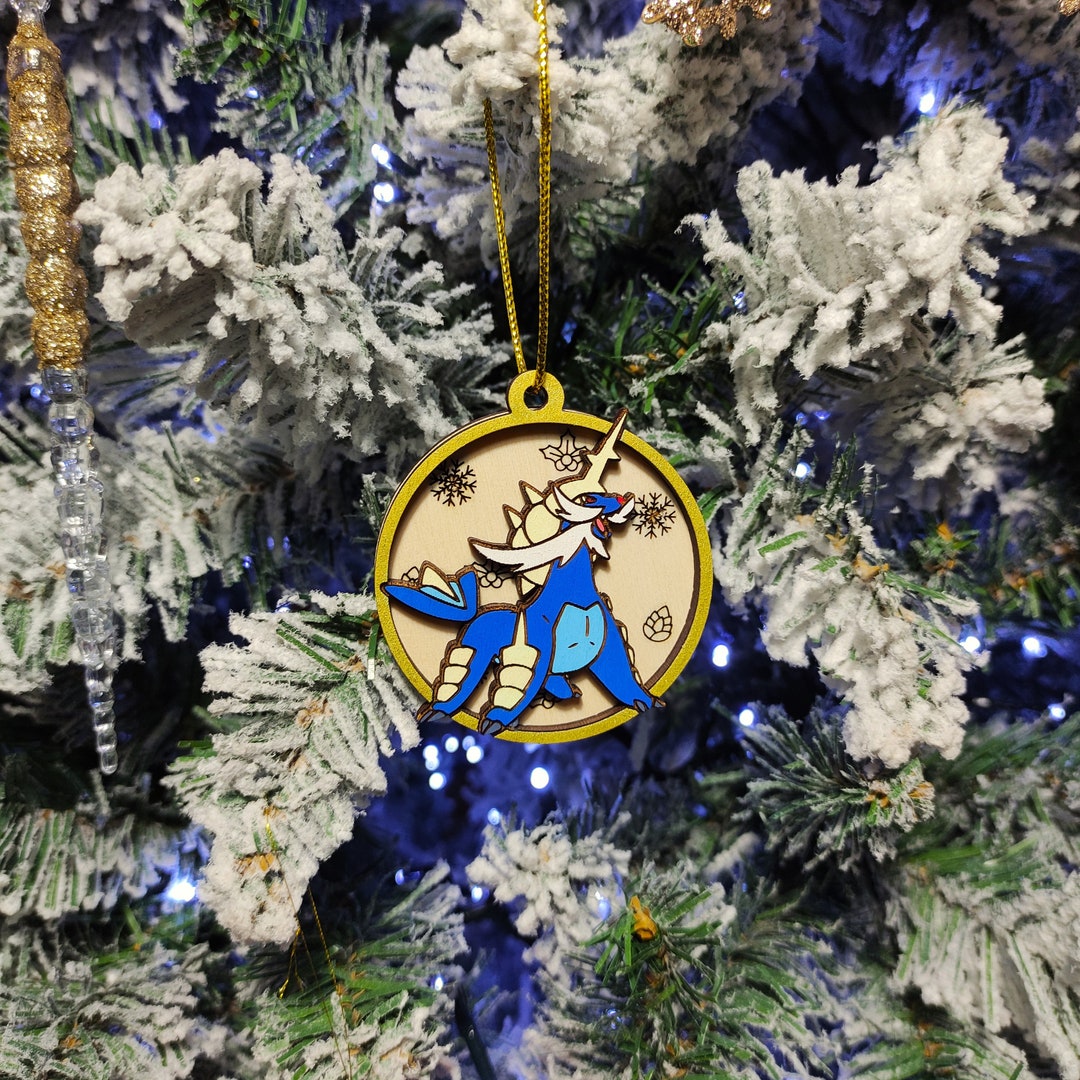 Wooden Pokémon Christmas Ornaments, Samurott, Colorful Geek Gift, Xmas ...