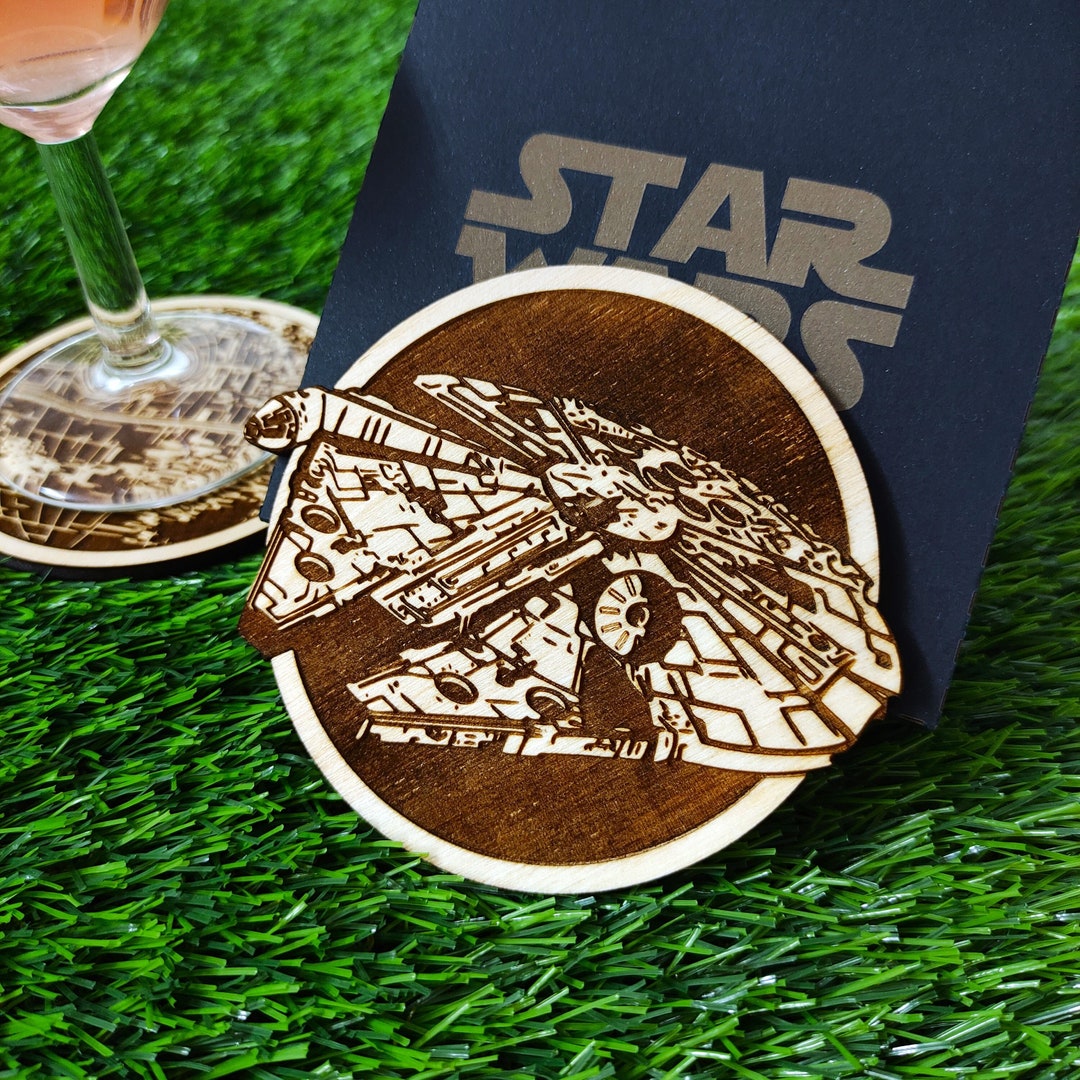 Star Wars Wooden Coasters, Millennium Falcon, Geek Gift, Home ...