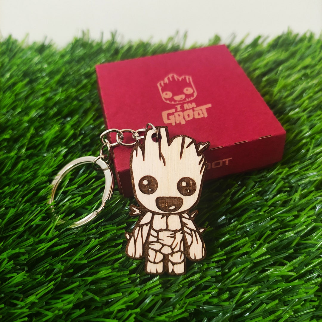 Groot Wooden Keychain, I Am Groot, Guardians of the Galaxy, Gift for ...