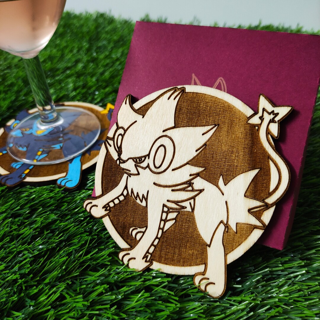 Pokémon Colorful Wooden Coasters, Luxray, Unique Gift, Geek Decor, Nerd ...