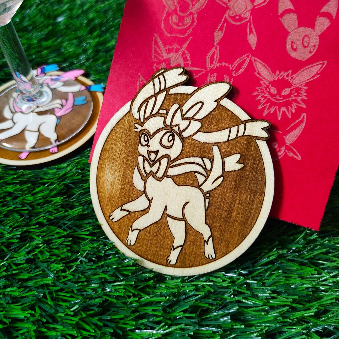 Colorful Pokémon Wooden Coasters, Sylveon, Unique Gift, Geek Decoration ...
