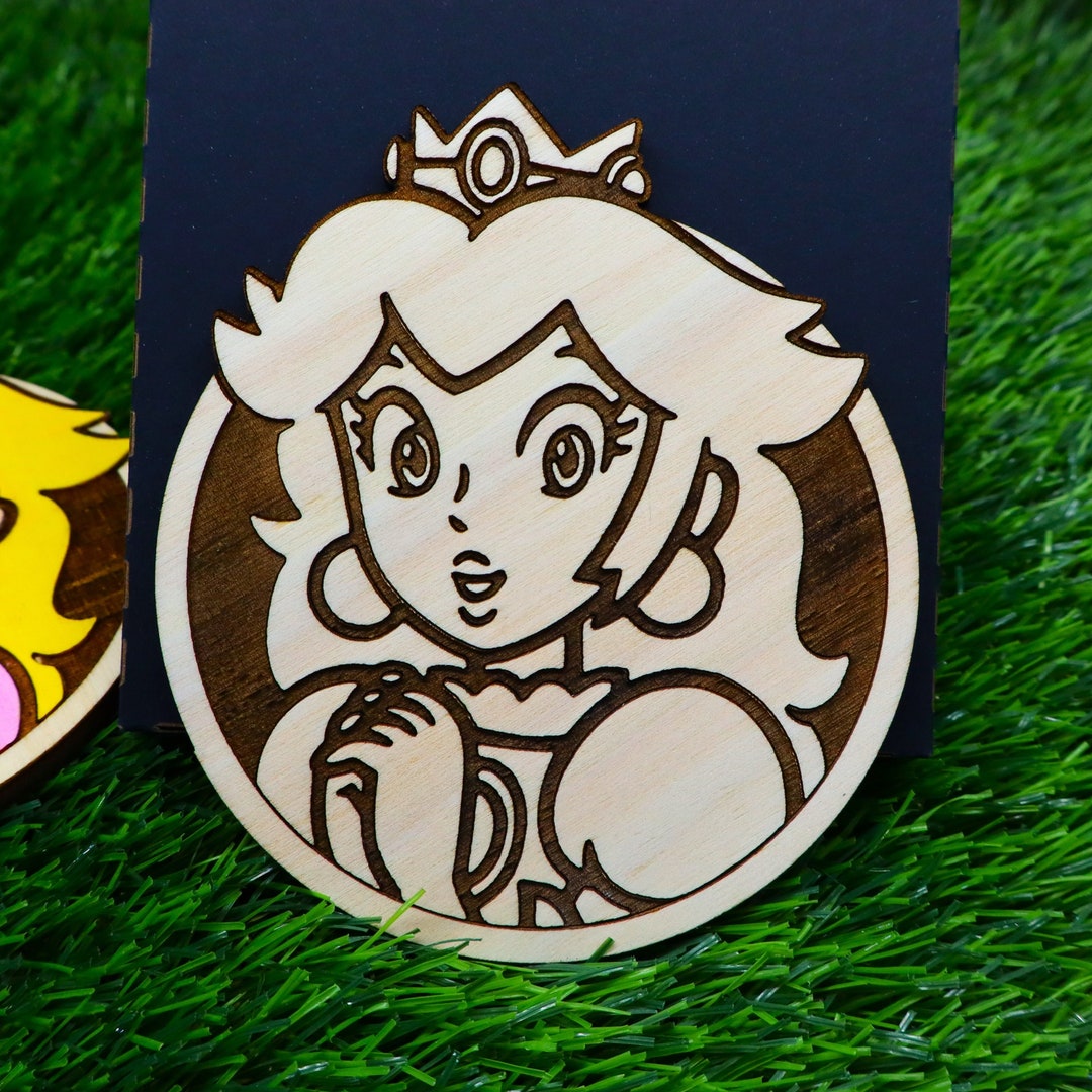 Wooden Super Mario Colored Coasters, Princess Peach, Gift for Her ...