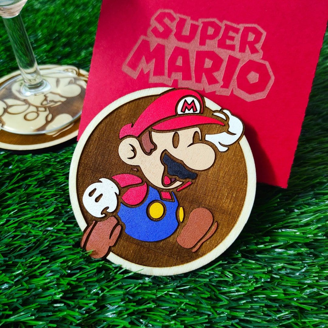 Colorful Wooden Super Mario Coasters, Unique Gift, Geek Decoration ...