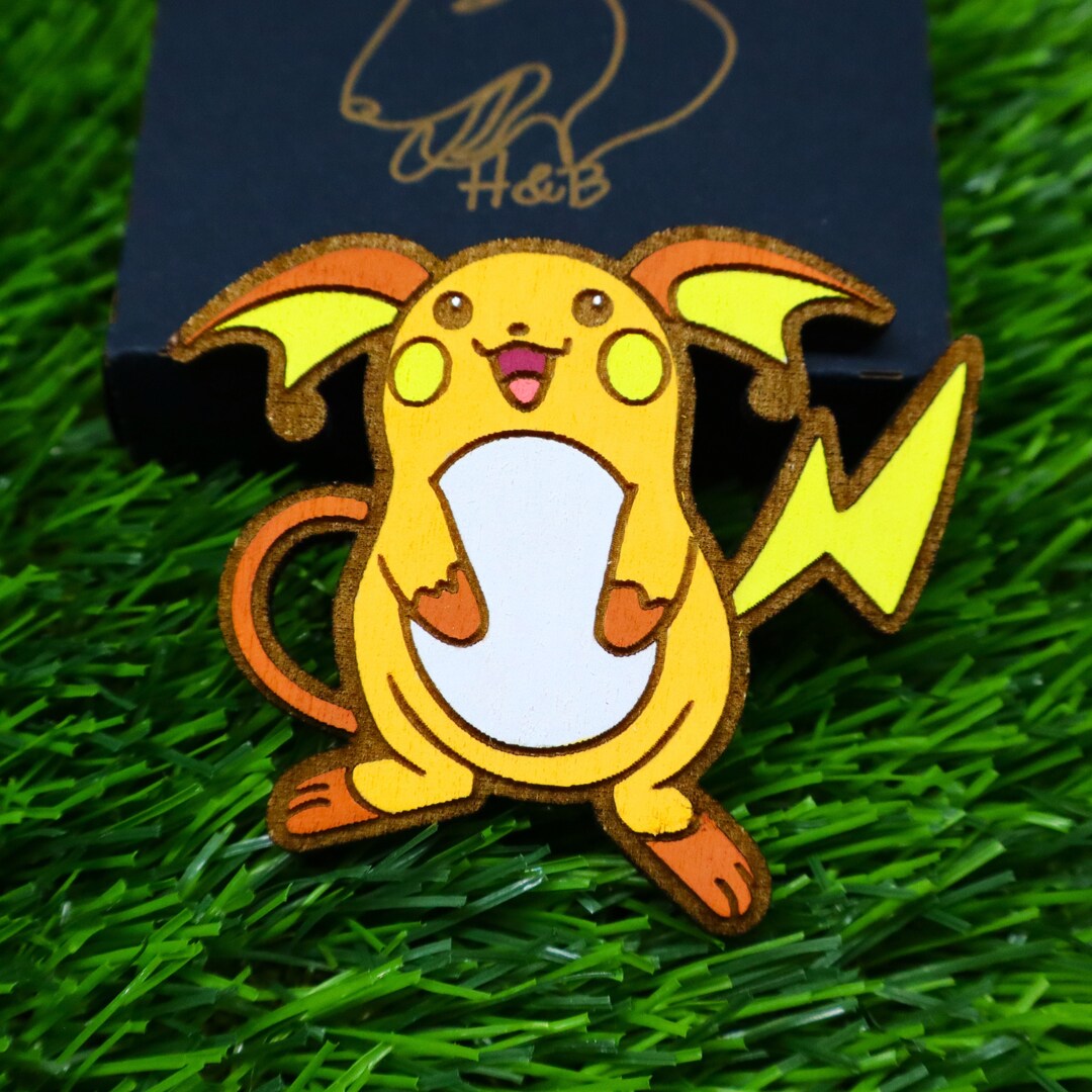 Wooden Raichu Pokémon Magnet, Custom Anime Gift, Geek, Home Decoration ...