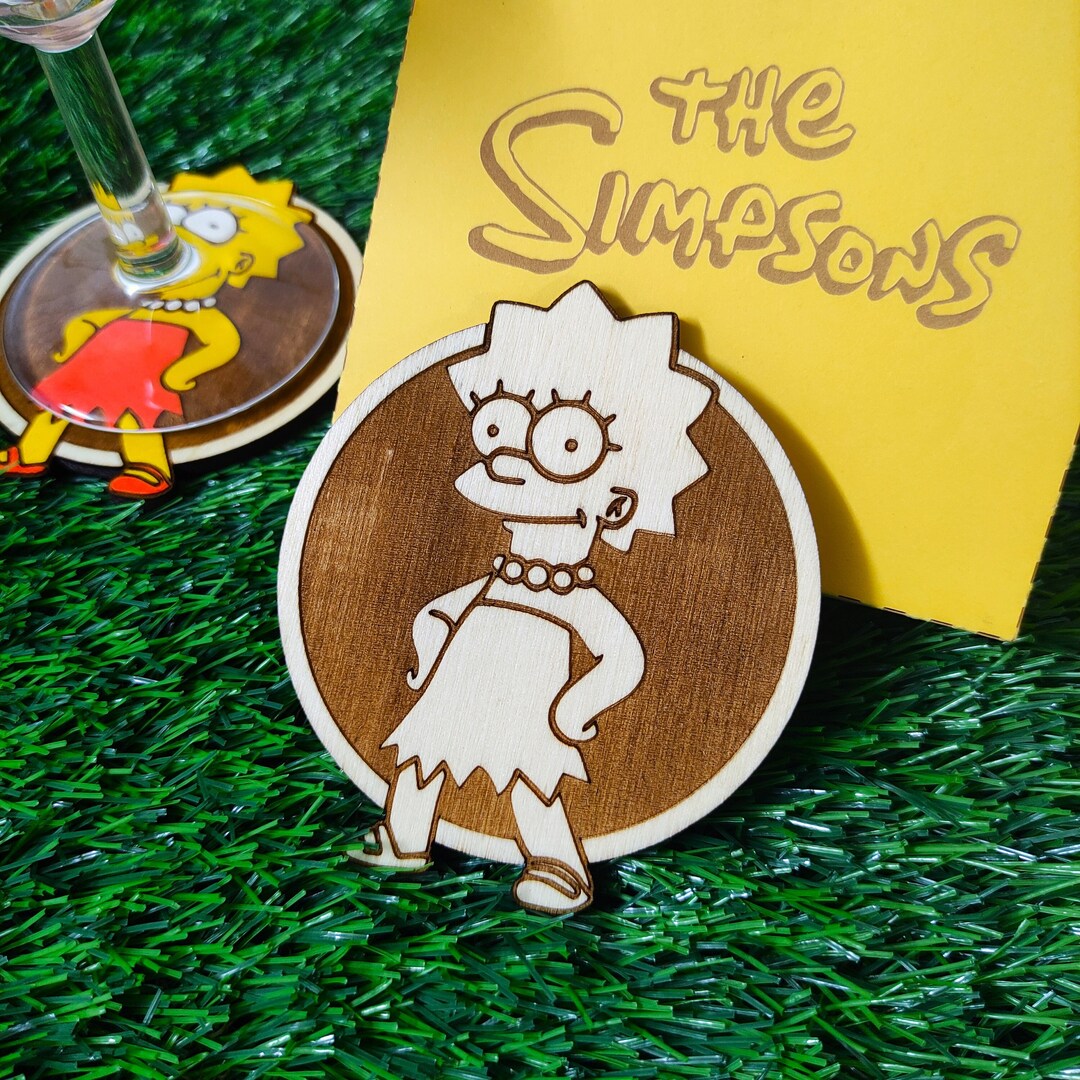 Colorful Wooden Coasters of the Simpsons, Lisa, Unique Gift, Geek ...
