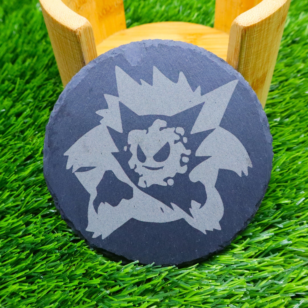 Premium Slate Pokémon Coaster, Gengar, Gamer Home Decor, Unique ...
