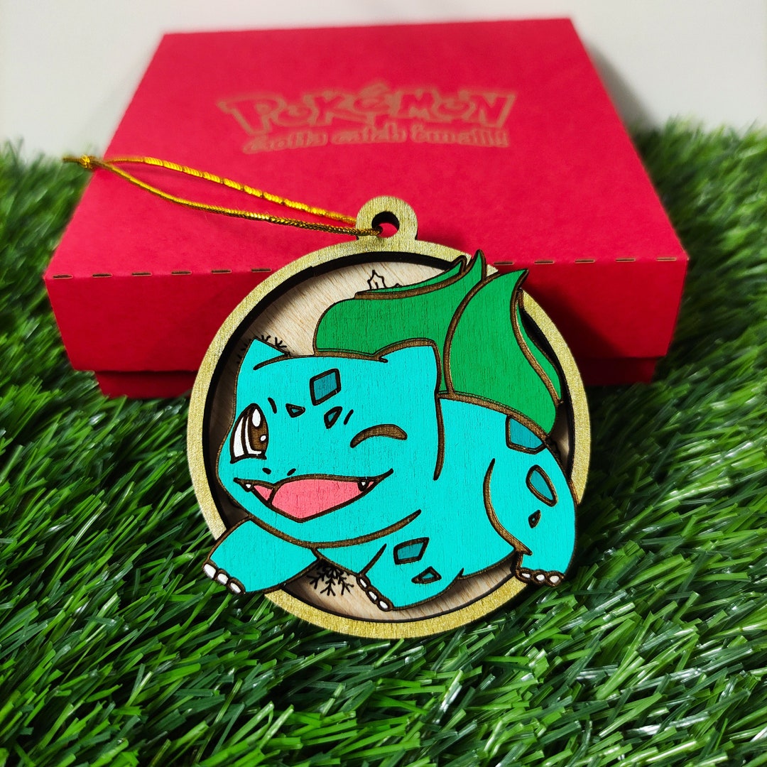 Wooden Pokémon Christmas Ornaments, Bulbasaur, Colorful Geek Gift, Xmas ...