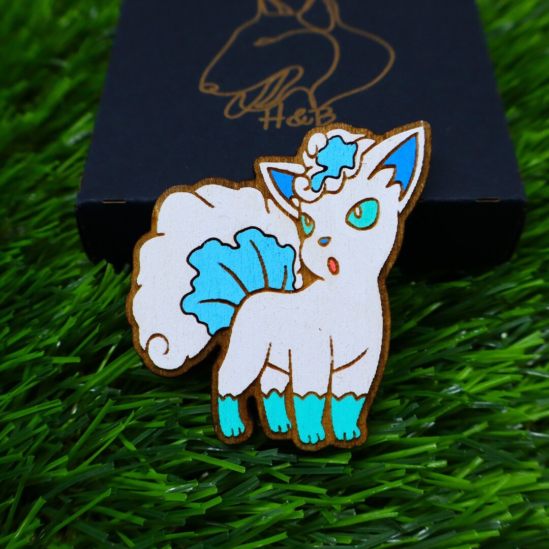 Wooden Pokémon Magnets, Alolan Vulpix, Custom Anime Gift, Geek, Home ...