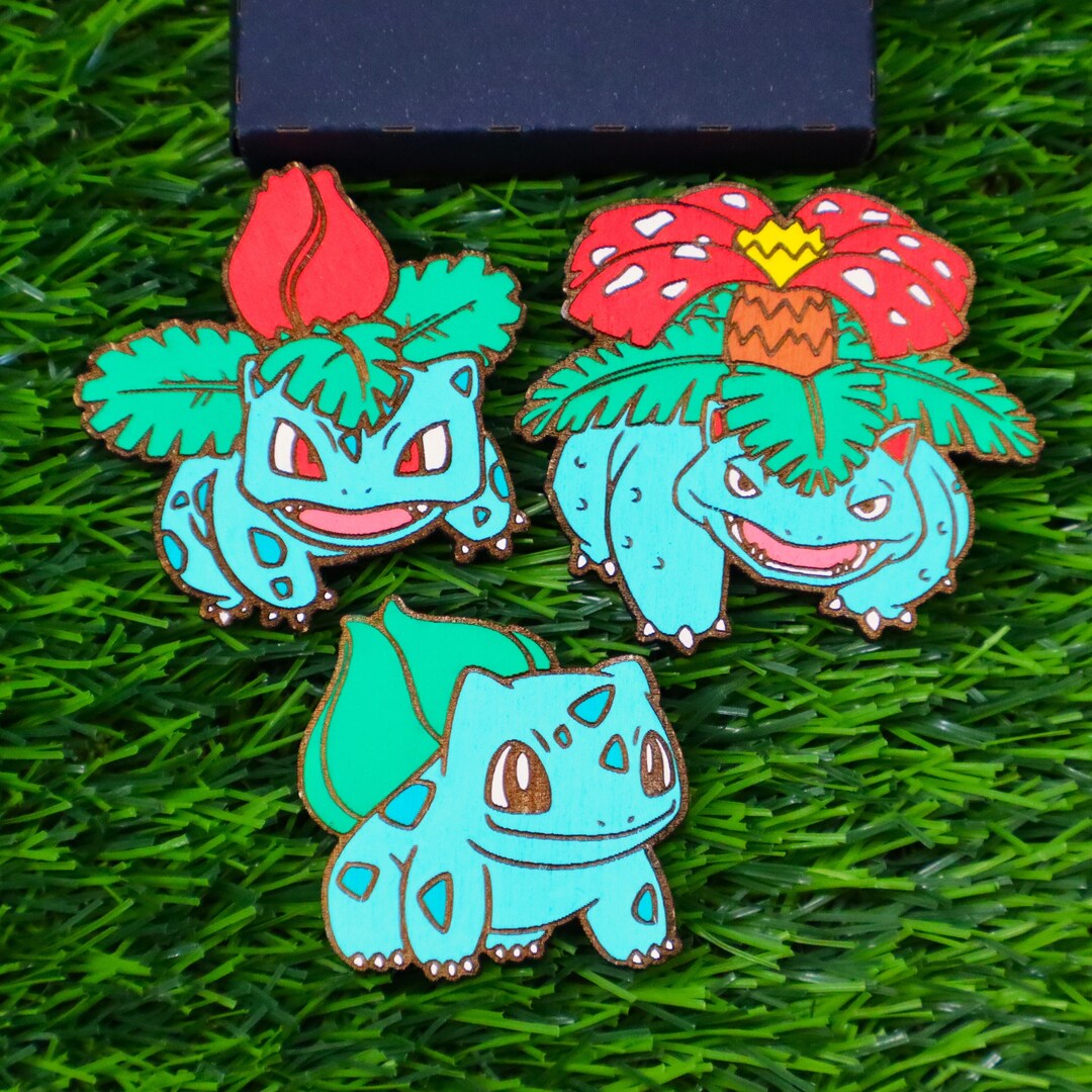 Wooden Pokémon Fridge Magnet, Bulbasaur, Ivysaur, Venusaur ...