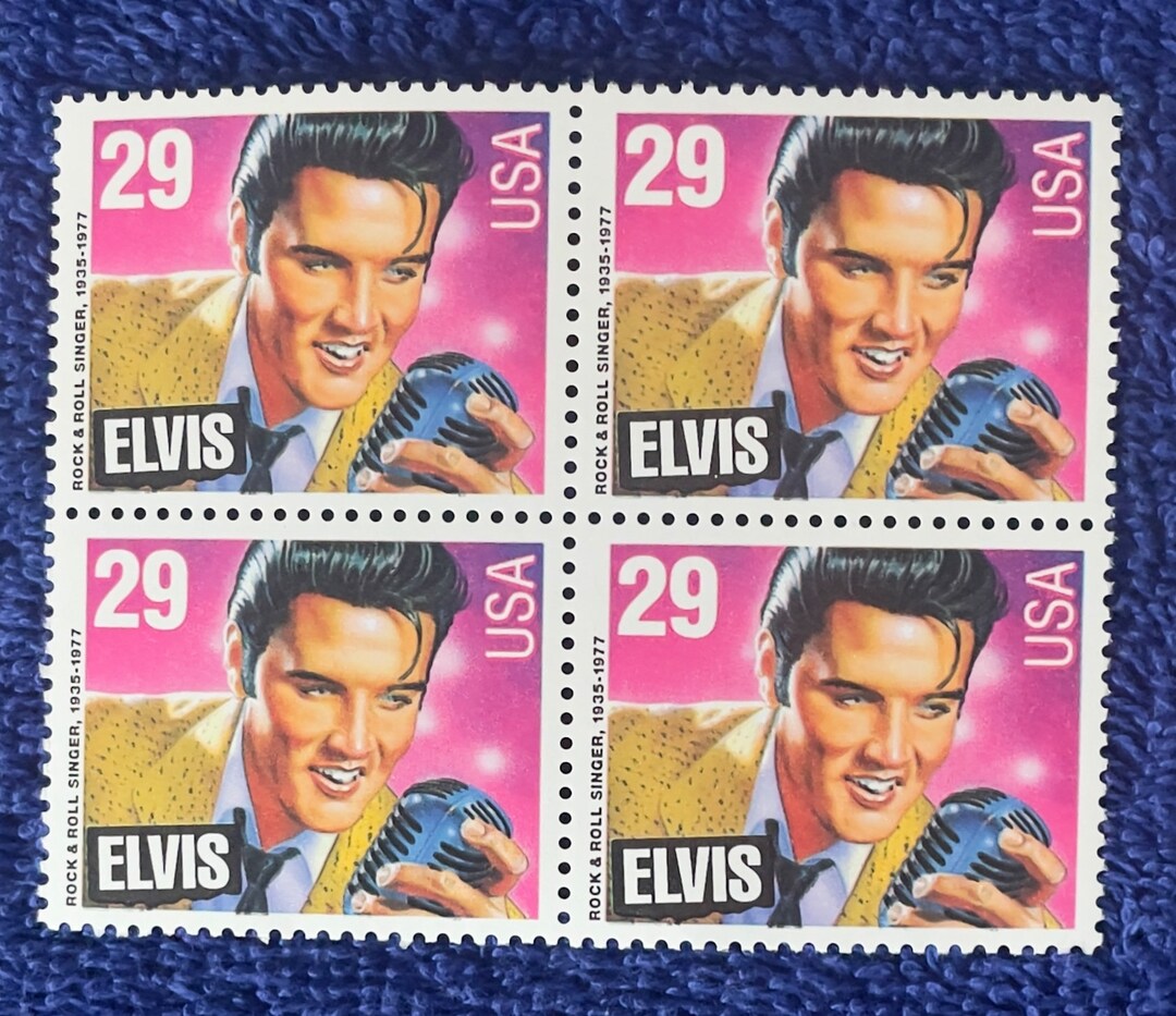 Elvis! Vintage Elvis Presley Original US Postal Service Block of 4 ...