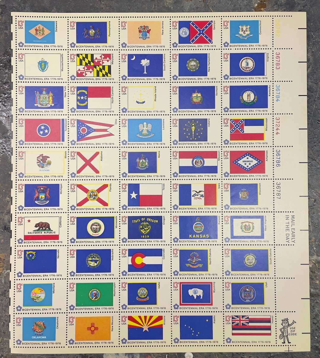 Vintage US State Flags US Postal Service Stamp Sheet - Etsy