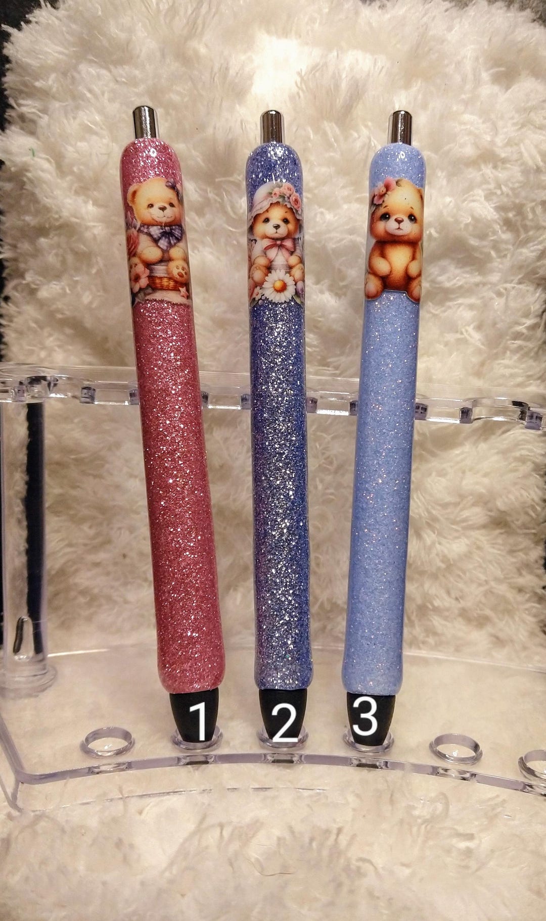 Teddy Bear Refillable Glitter Pens Only One of Each Design - Etsy