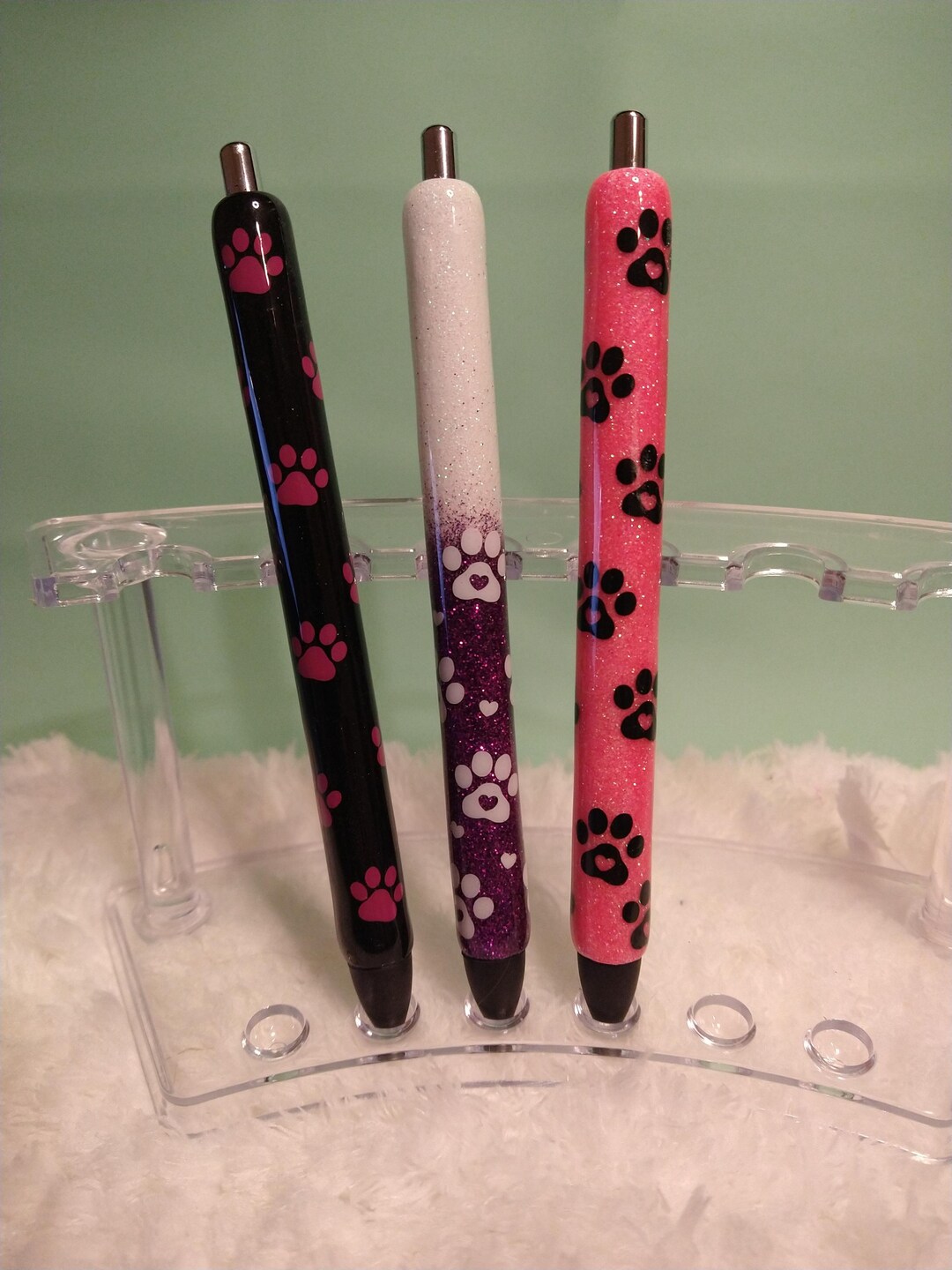 Paw Print Glitter Pens, Glitter Pens, Personalized Pens, Gel Pens ...