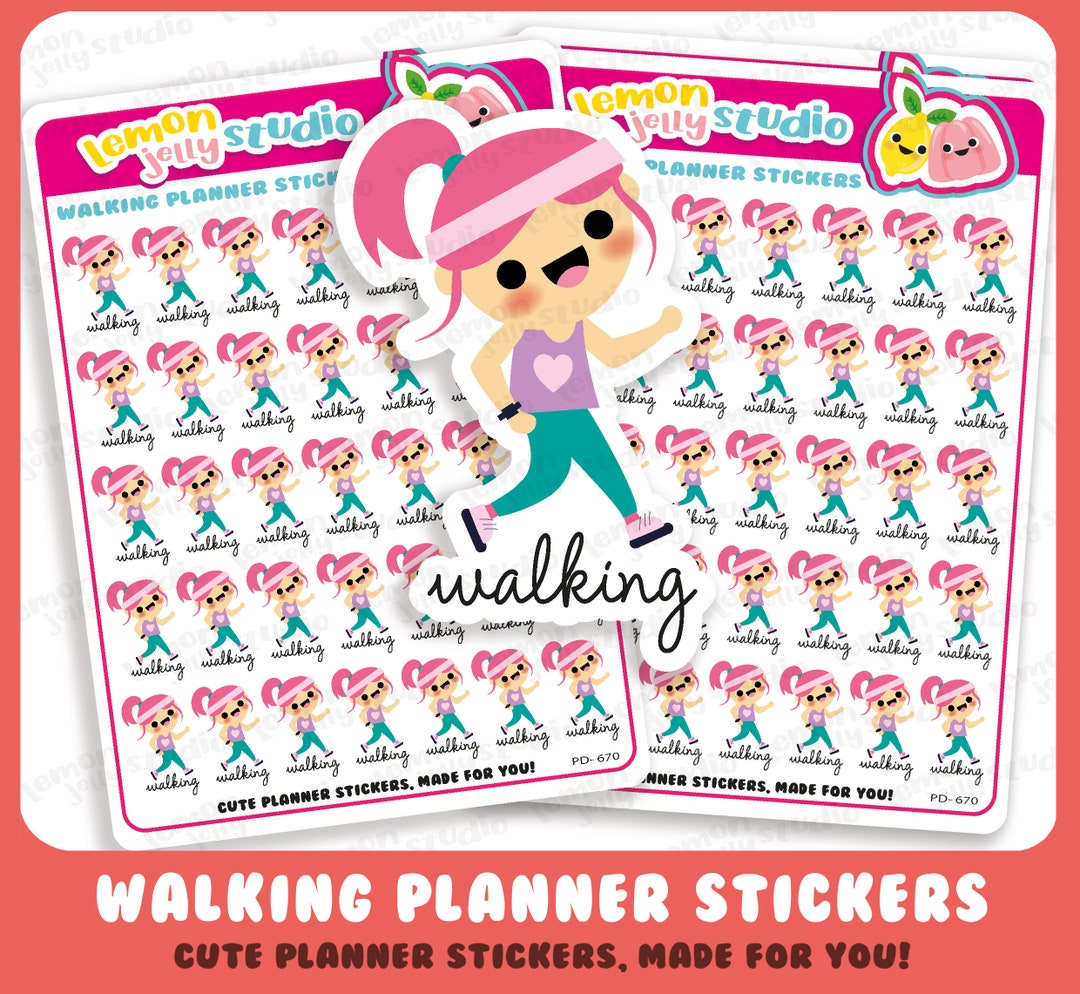 35 Cute Walking Fitness/workout/exercise Planner Stickers - Etsy