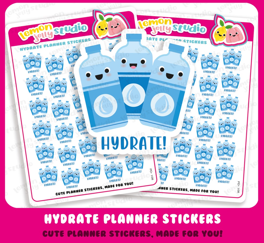 30 Cute Hydrate Planner Stickers - Etsy