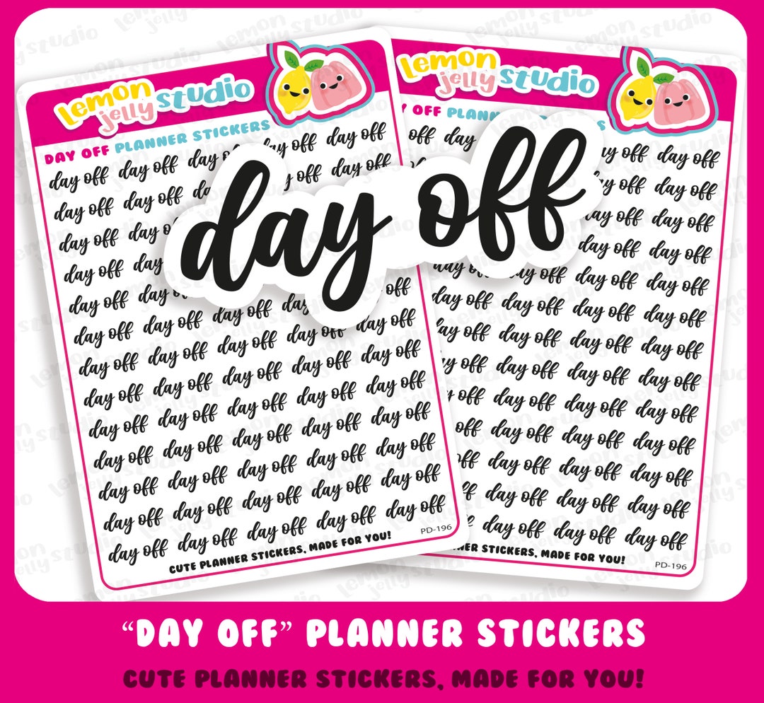 65 "day Off" Words Diary/calendar/planner Stickers - Etsy