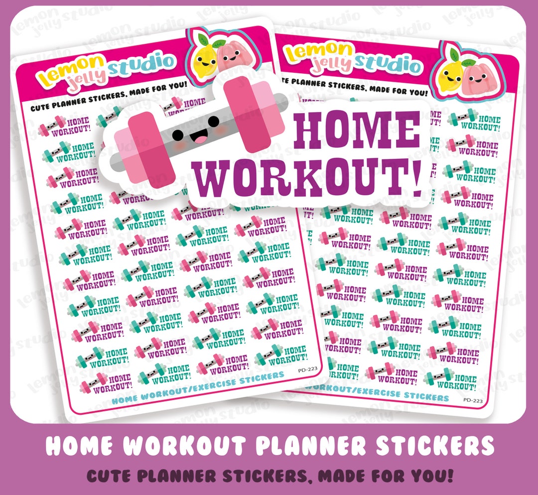 44 Cute Home Workout/exercise/fitness/training Planner Stickers - Etsy